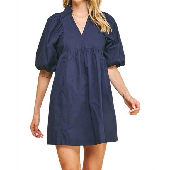 Pinch | Dresses | New Pinch Easy Essential Collared Mini Dress In Navy ...